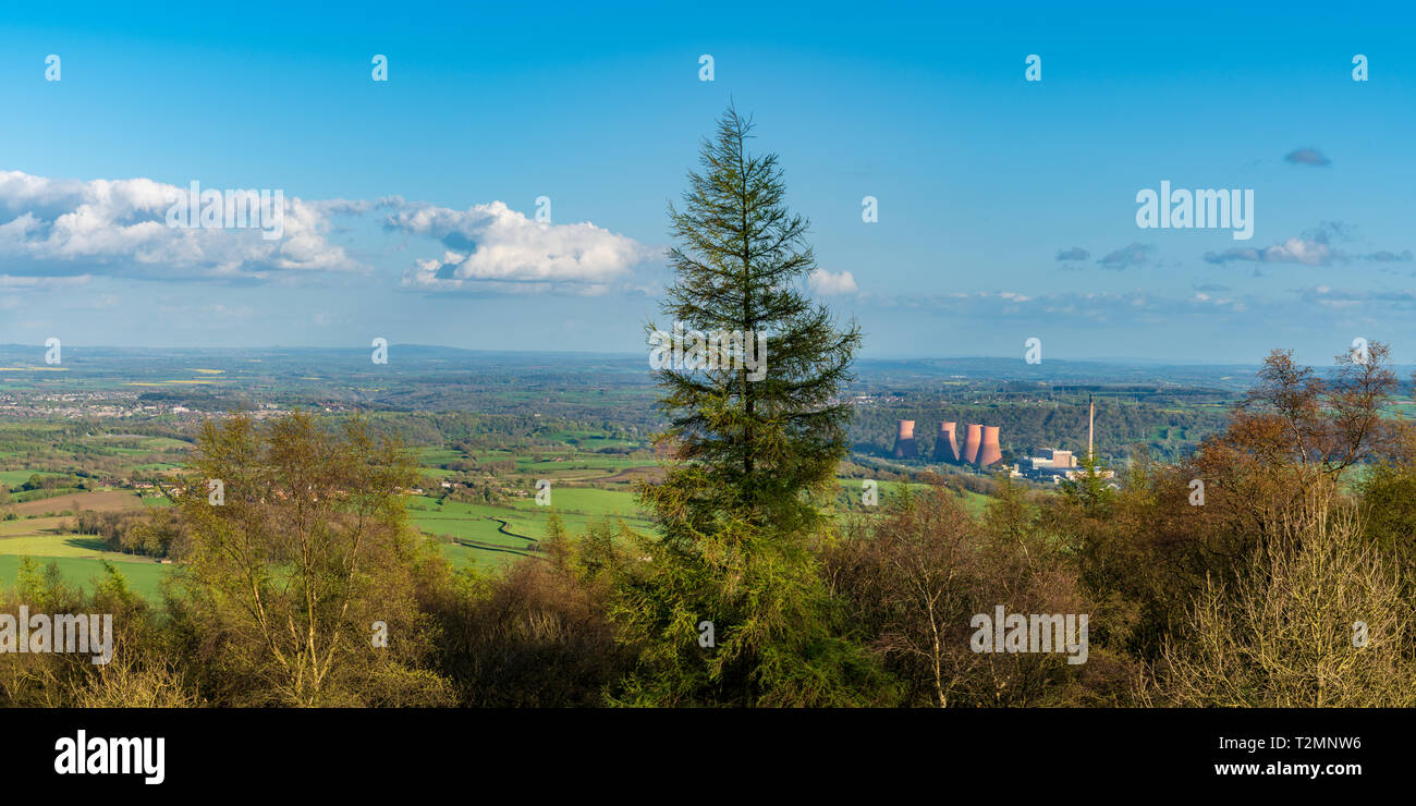 View from the Wrekin, near Telford, Shropshire, England, UK - looking ...