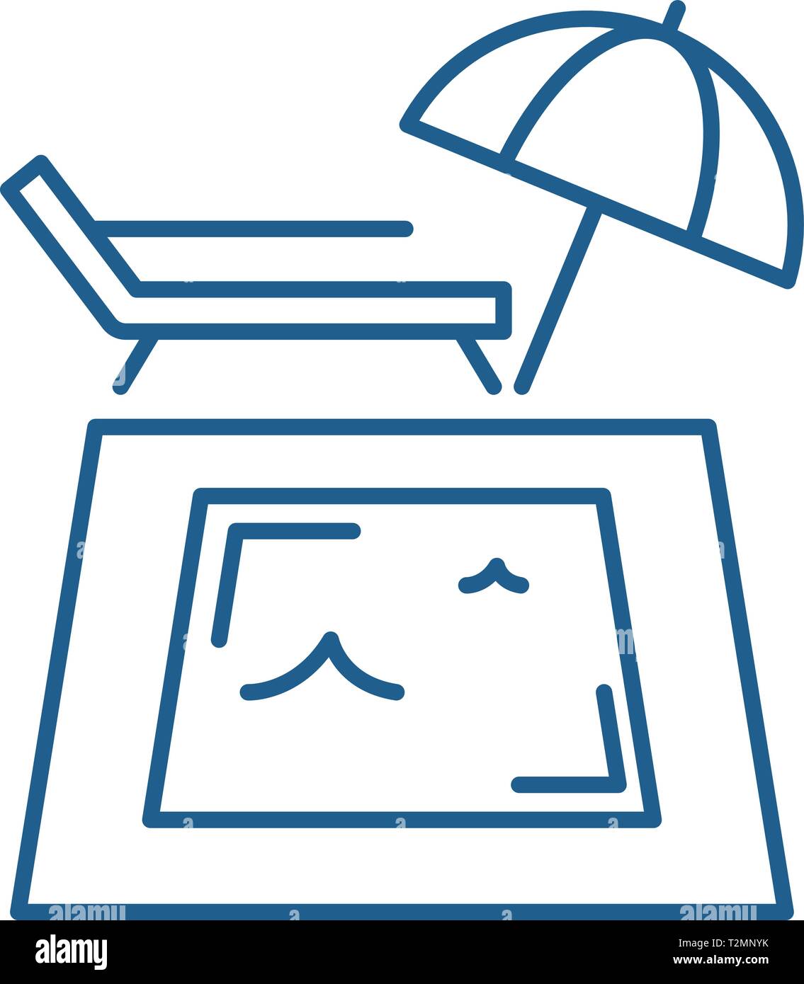 Swimming pool line concept icon. Swimming pool flat vector website sign ...