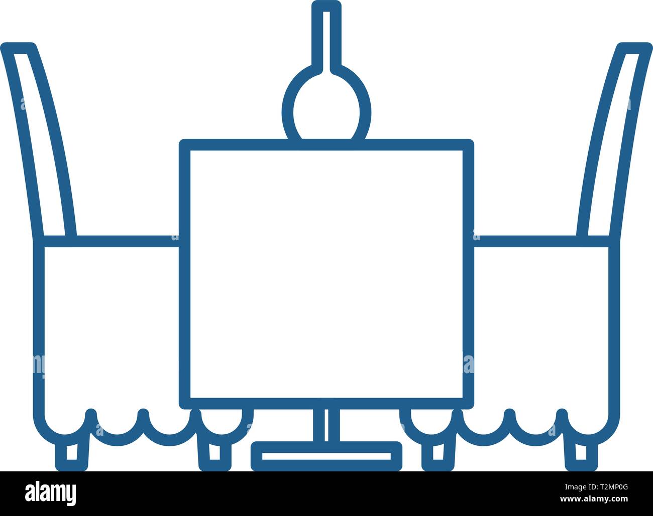 Table and chairs in the restaurant line concept icon. Table and chairs ...