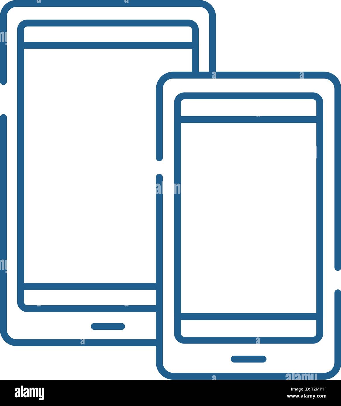 Tablets line concept icon. Tablets flat vector website sign, outline ...