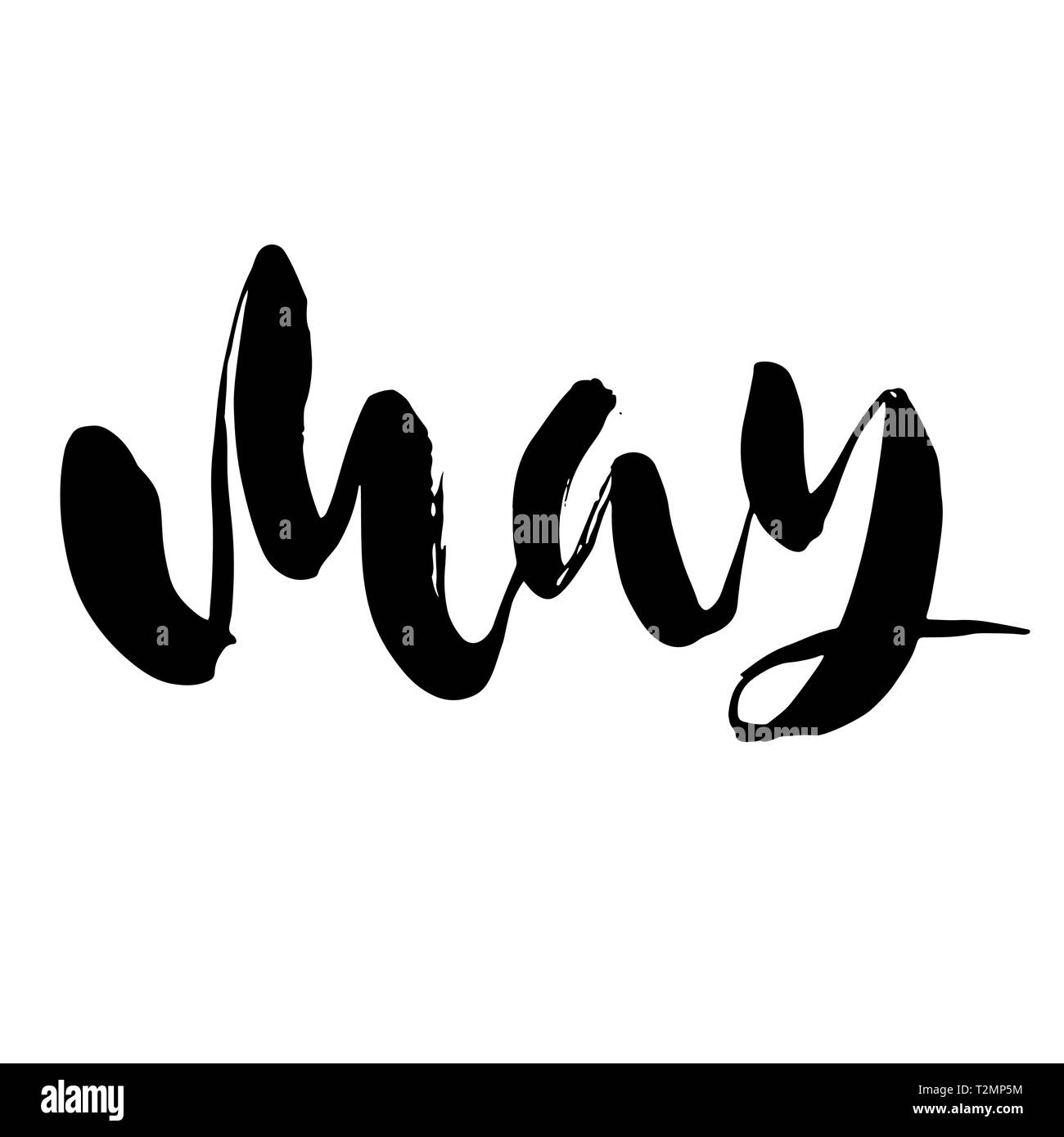 Modern brush lettering. May. Spring typography banner. Vector ...