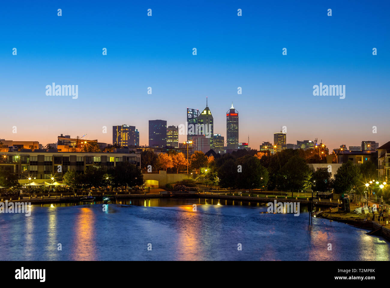 Perth skyline at night hi-res stock photography and images - Alamy