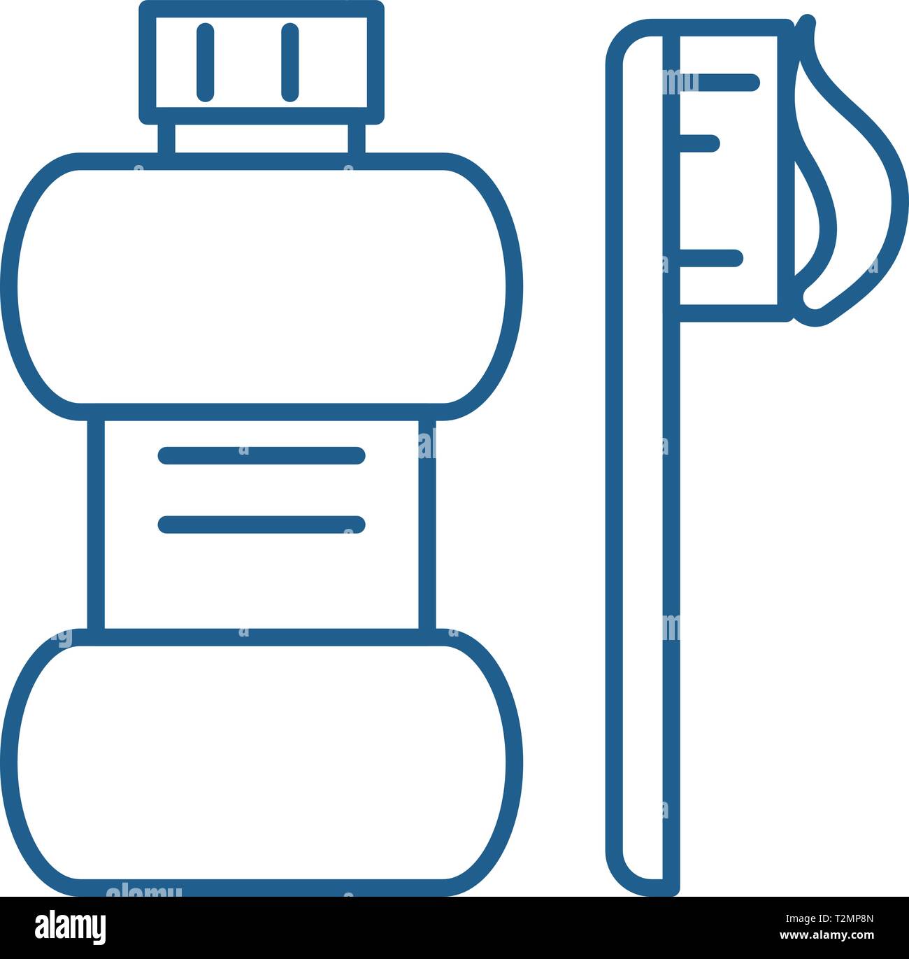 Toothpaste for fluoridation line concept icon. Toothpaste for ...