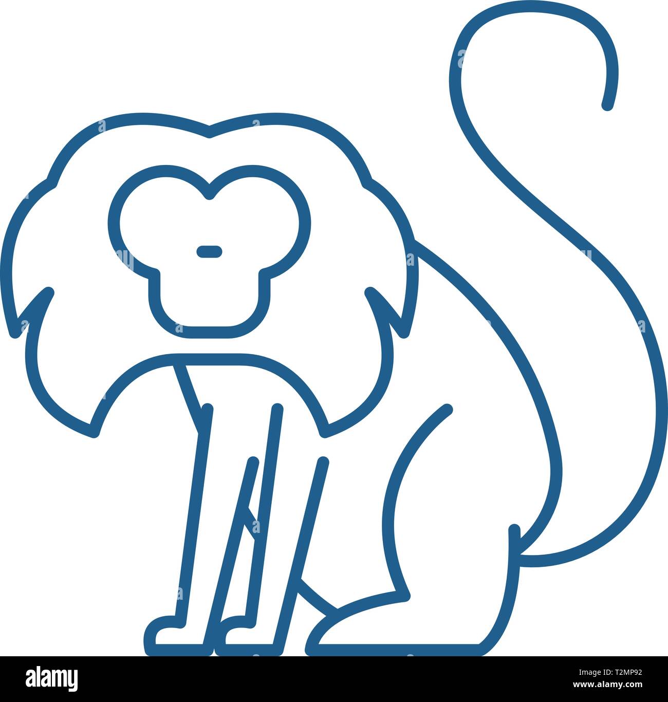 Toque line concept icon. Toque flat vector website sign, outline symbol ...