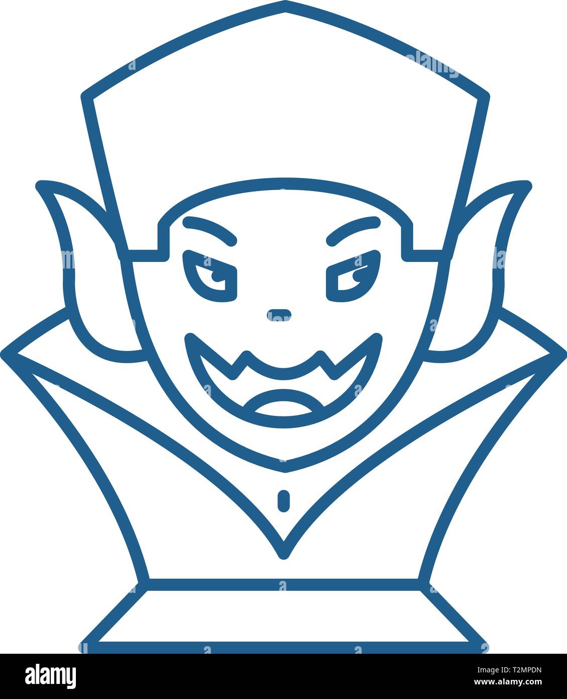 Vampire line concept icon. Vampire flat vector website sign, outline ...