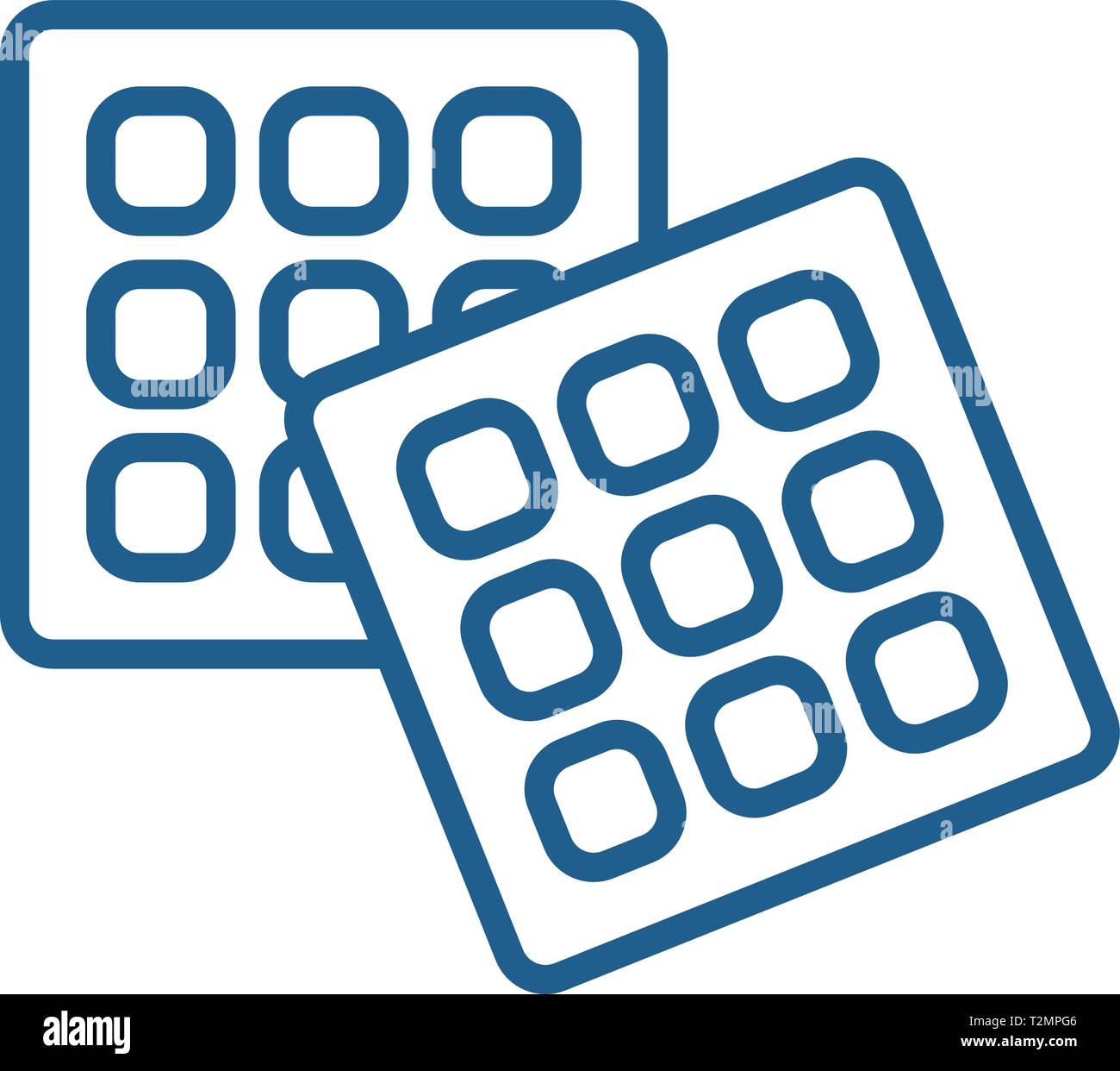 Waffles line concept icon. Waffles flat vector website sign, outline ...