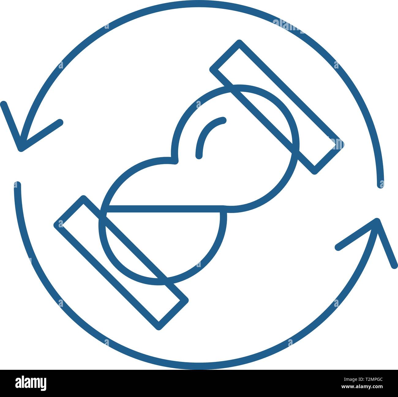 Waiting time line concept icon. Waiting time flat vector website sign ...