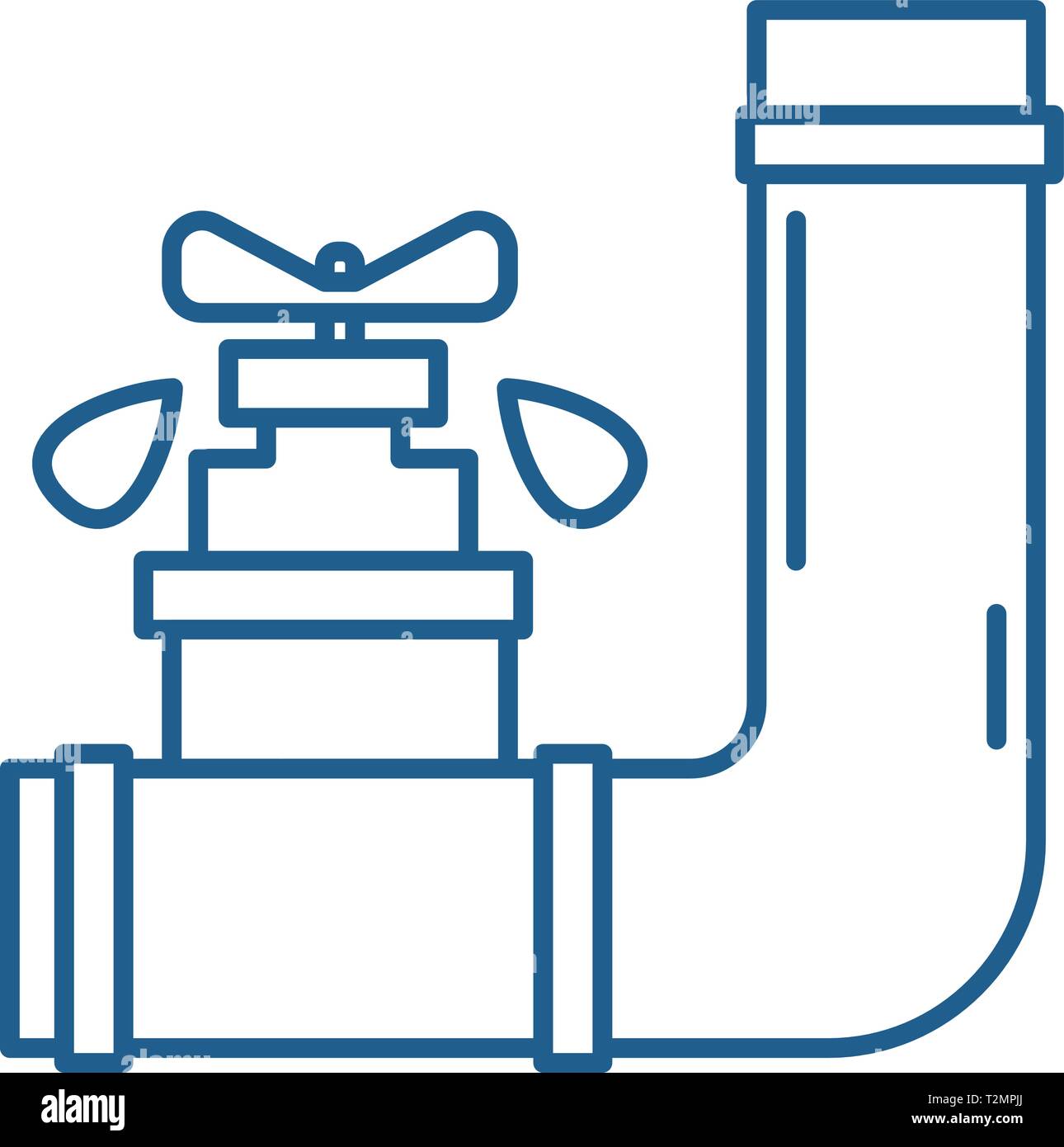 Water supply line concept icon. Water supply flat vector website sign ...