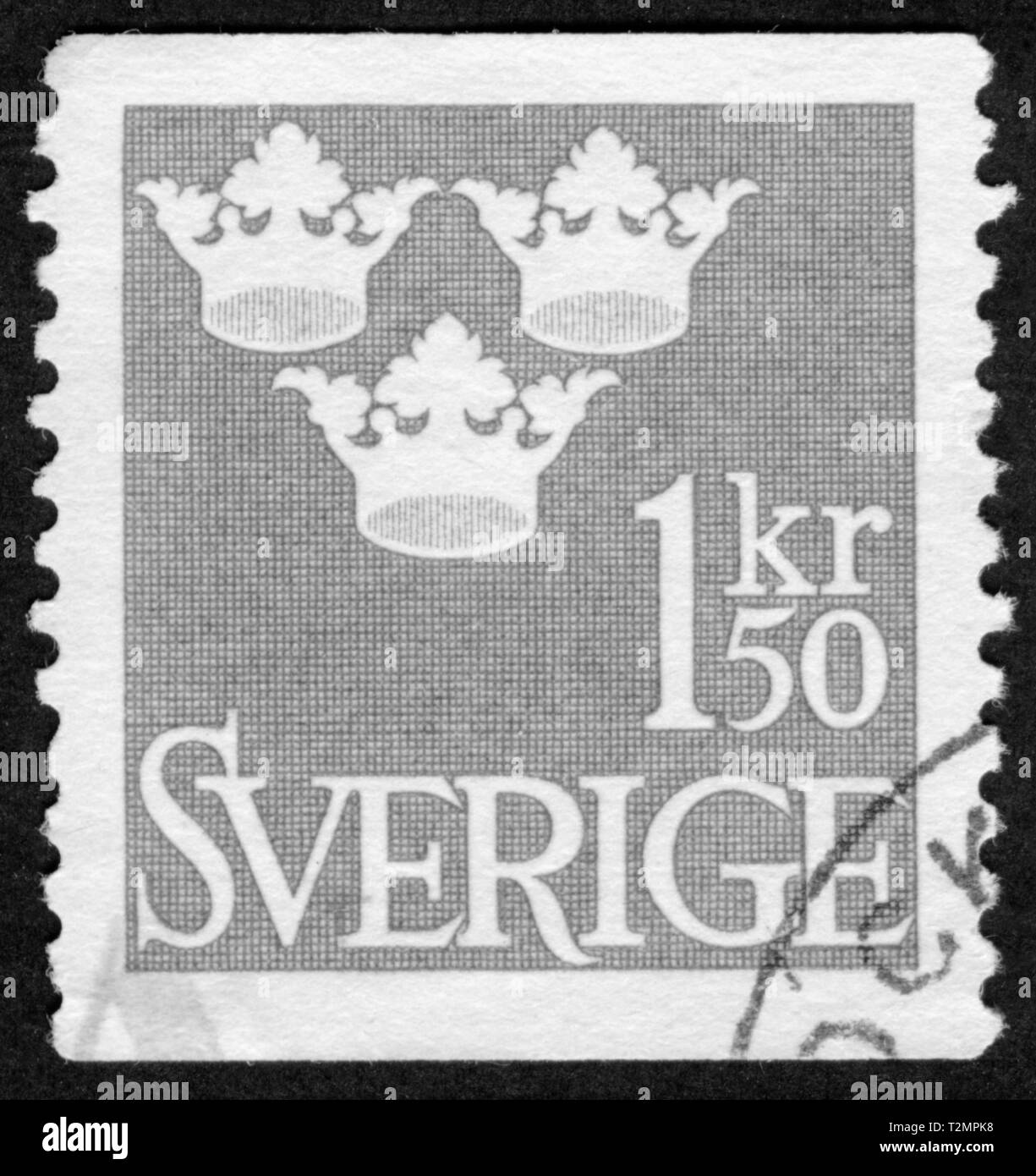 Sweden postage stamp Black and White Stock Photos & Images - Alamy