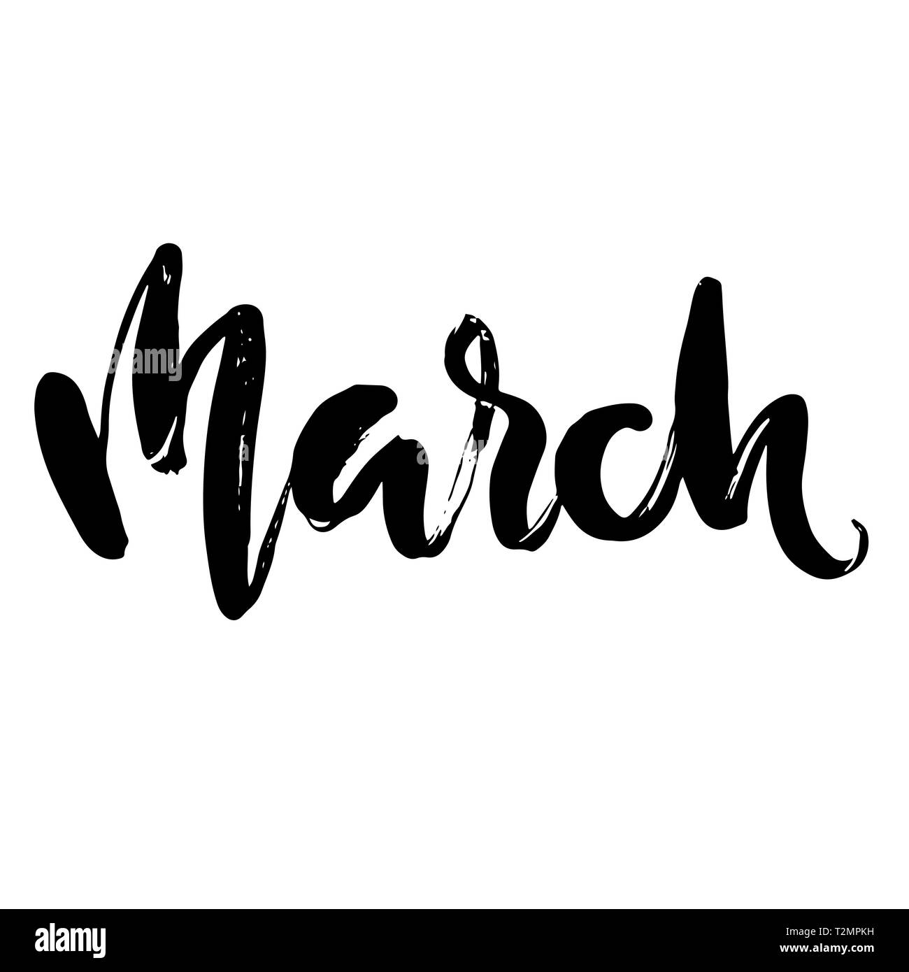 Modern brush lettering. March. Spring typography banner. Vector ...