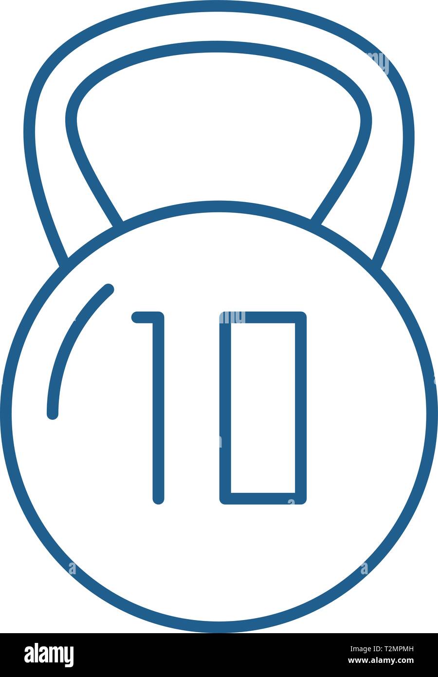 Weight line concept icon. Weight flat vector website sign, outline ...