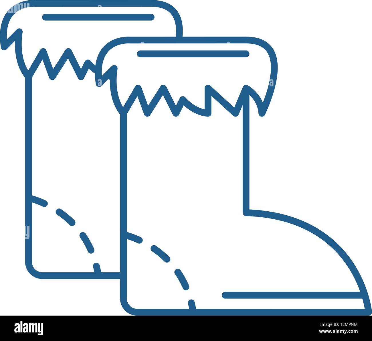 Winter boots line concept icon. Winter boots flat vector website sign ...
