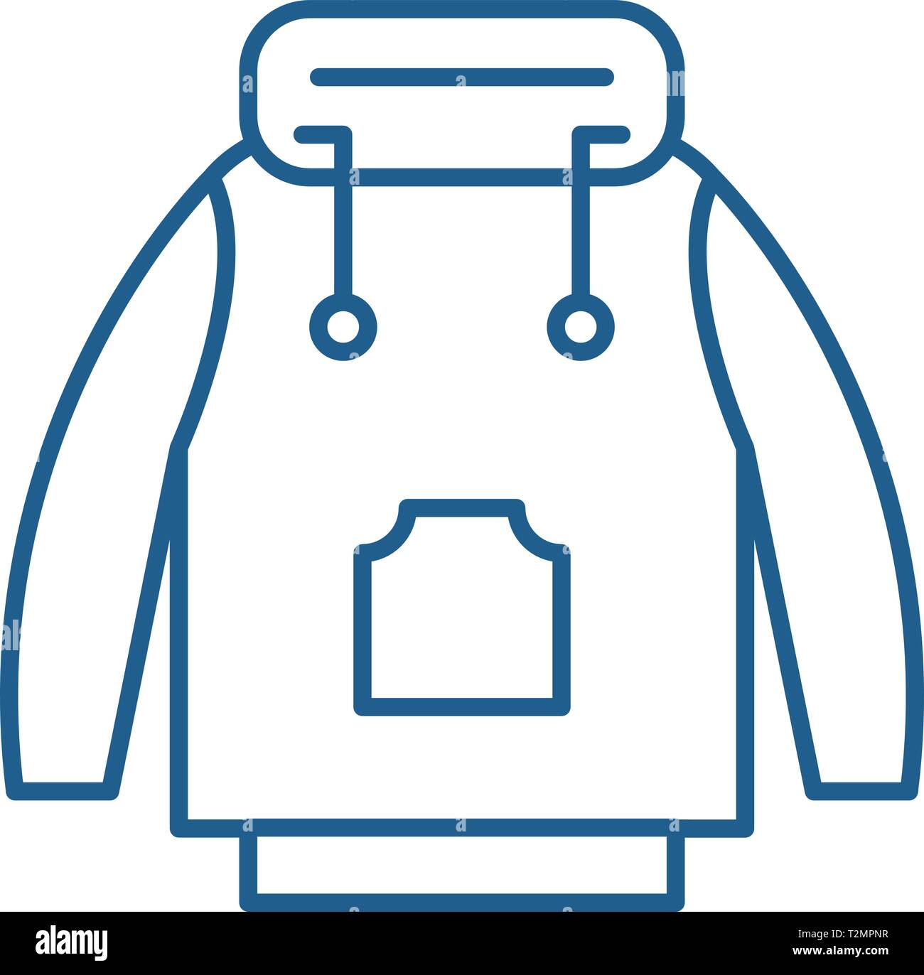 Winter jacket line concept icon. Winter jacket flat vector website sign ...