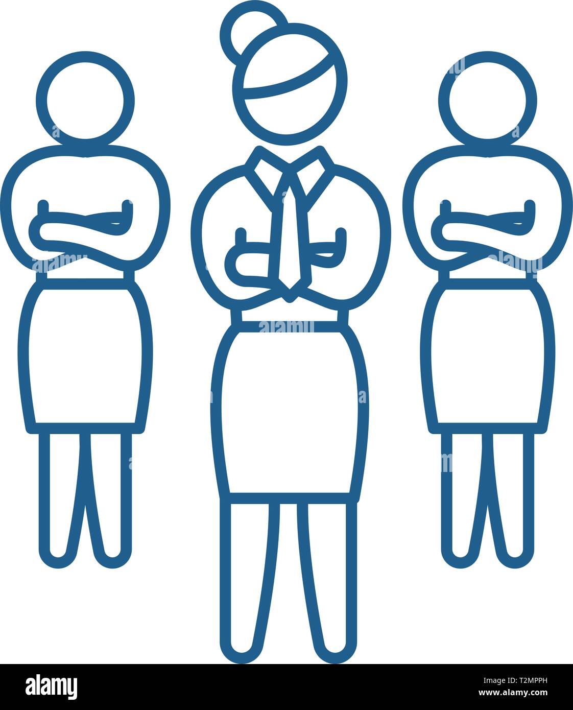 Women in business line concept icon. Women in business flat vector ...