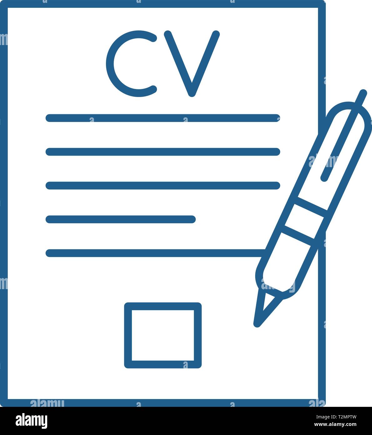 Writing a resume line concept icon. Writing a resume flat vector ...