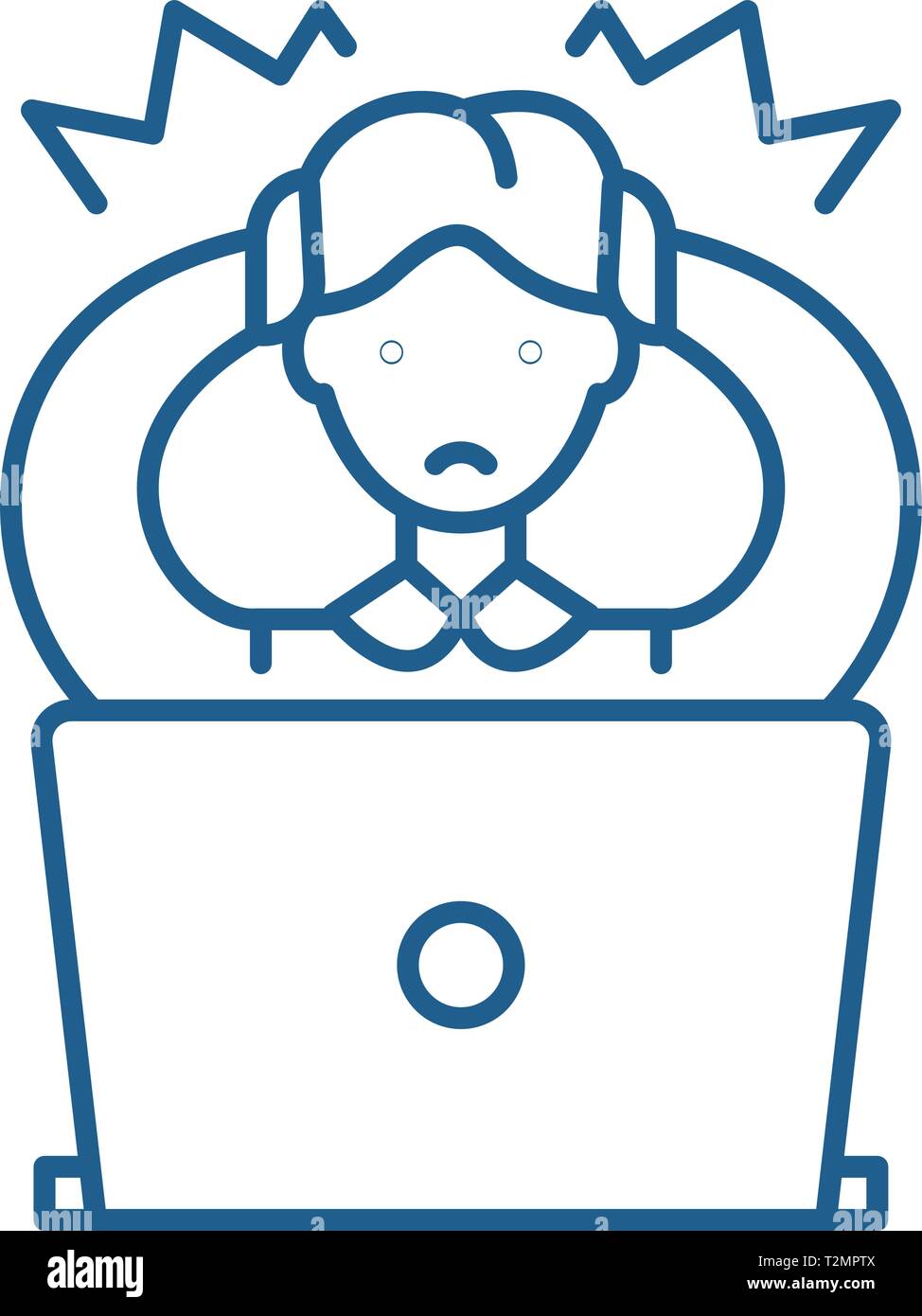 Wrong decision line concept icon. Wrong decision flat vector website ...