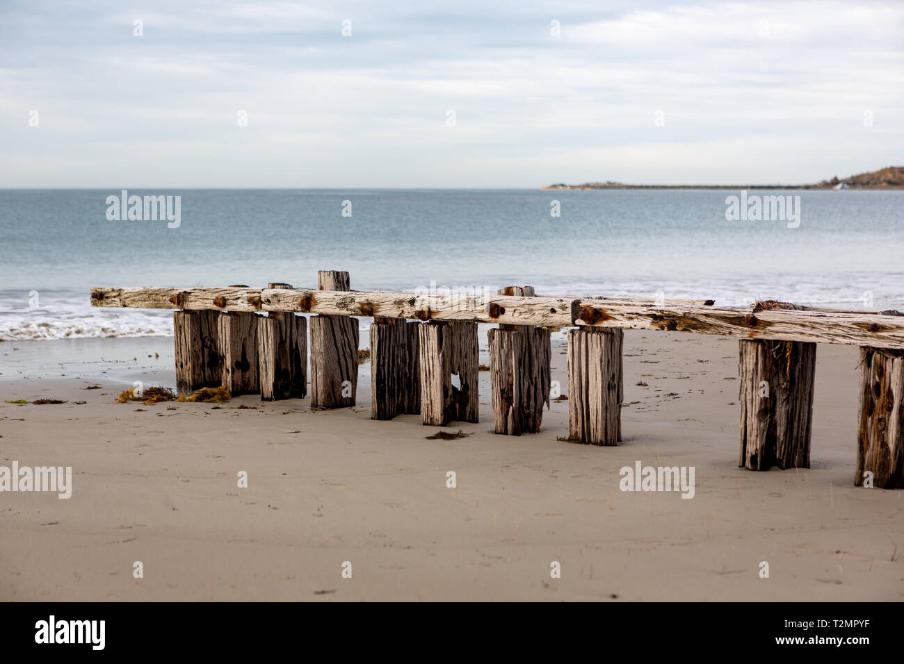 The sand erosion groyne located at Victor Harbour on the fleurieu ...