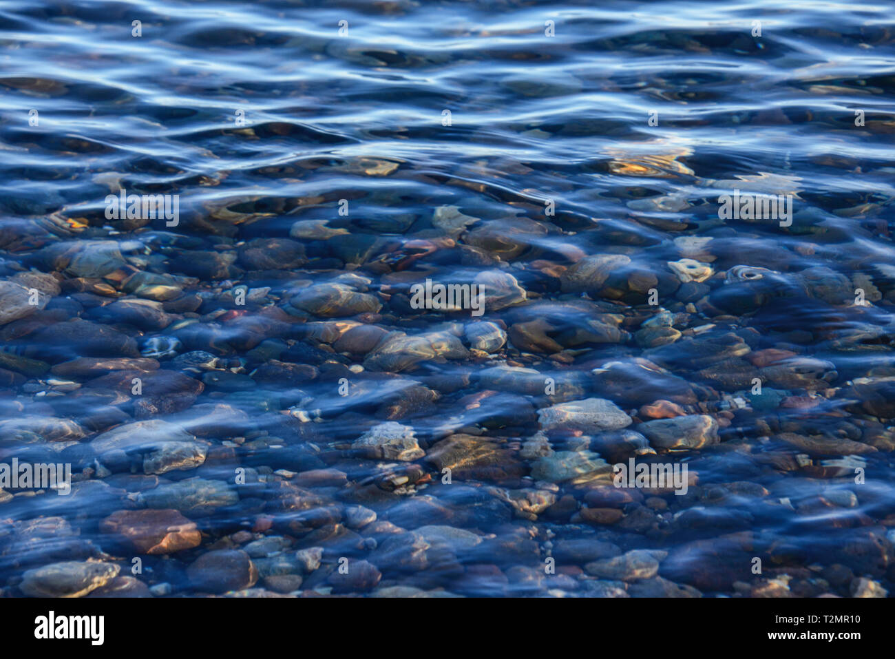 Clear water at the Lago General Carrera, Chile Chico, Aysen, Patagonia ...