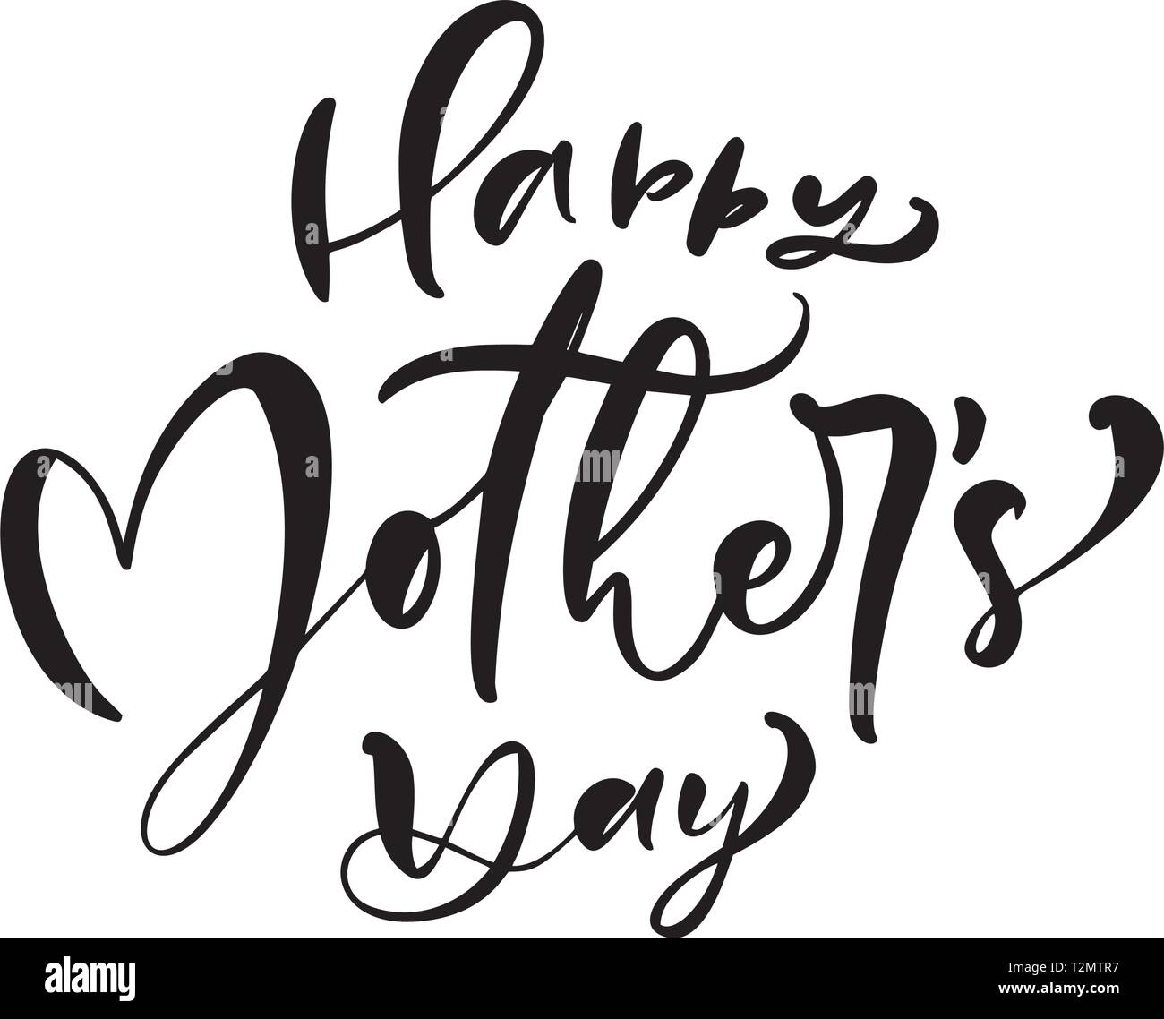 Happy Mothers Day lettering black vector calligraphy text. Modern ...