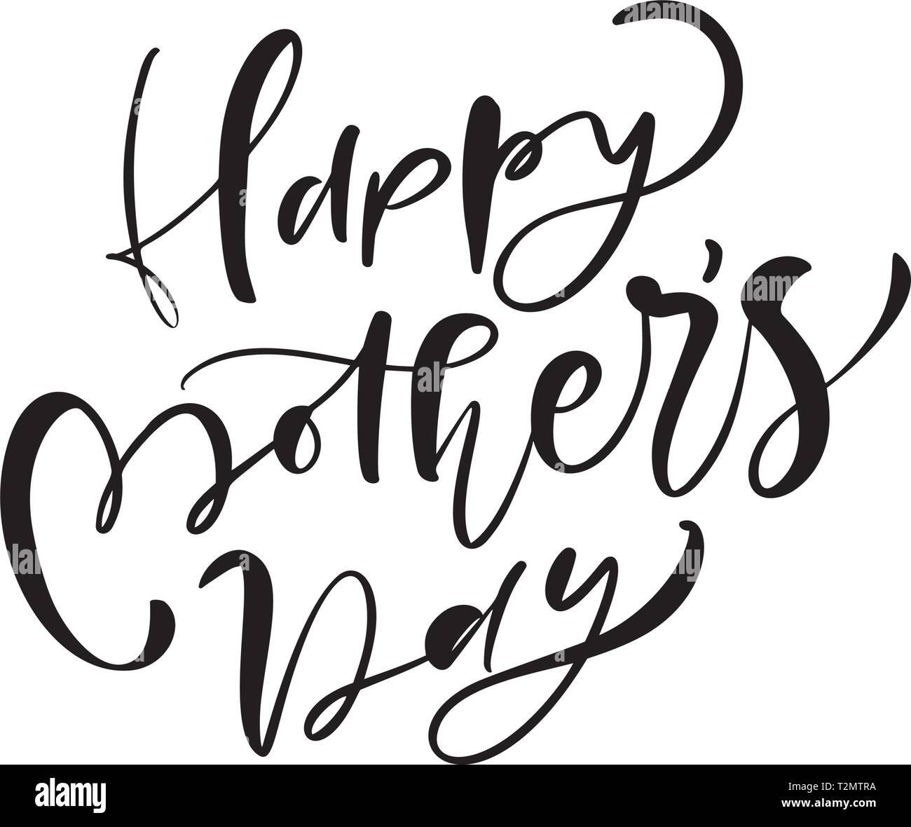 Happy Mothers Day lettering black vector calligraphy text. Modern ...