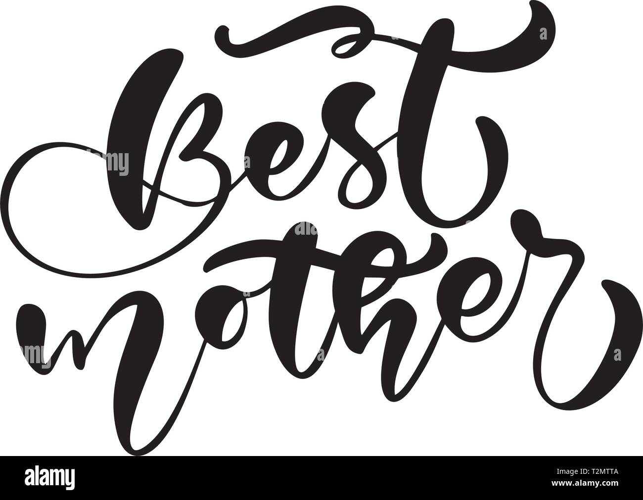 Best Mother lettering black vector calligraphy text. Modern lettering ...