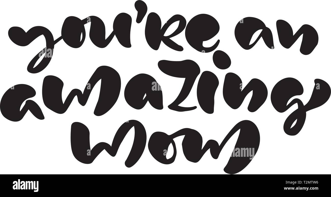 You are amazing Mom lettering black vector calligraphy text. Modern ...