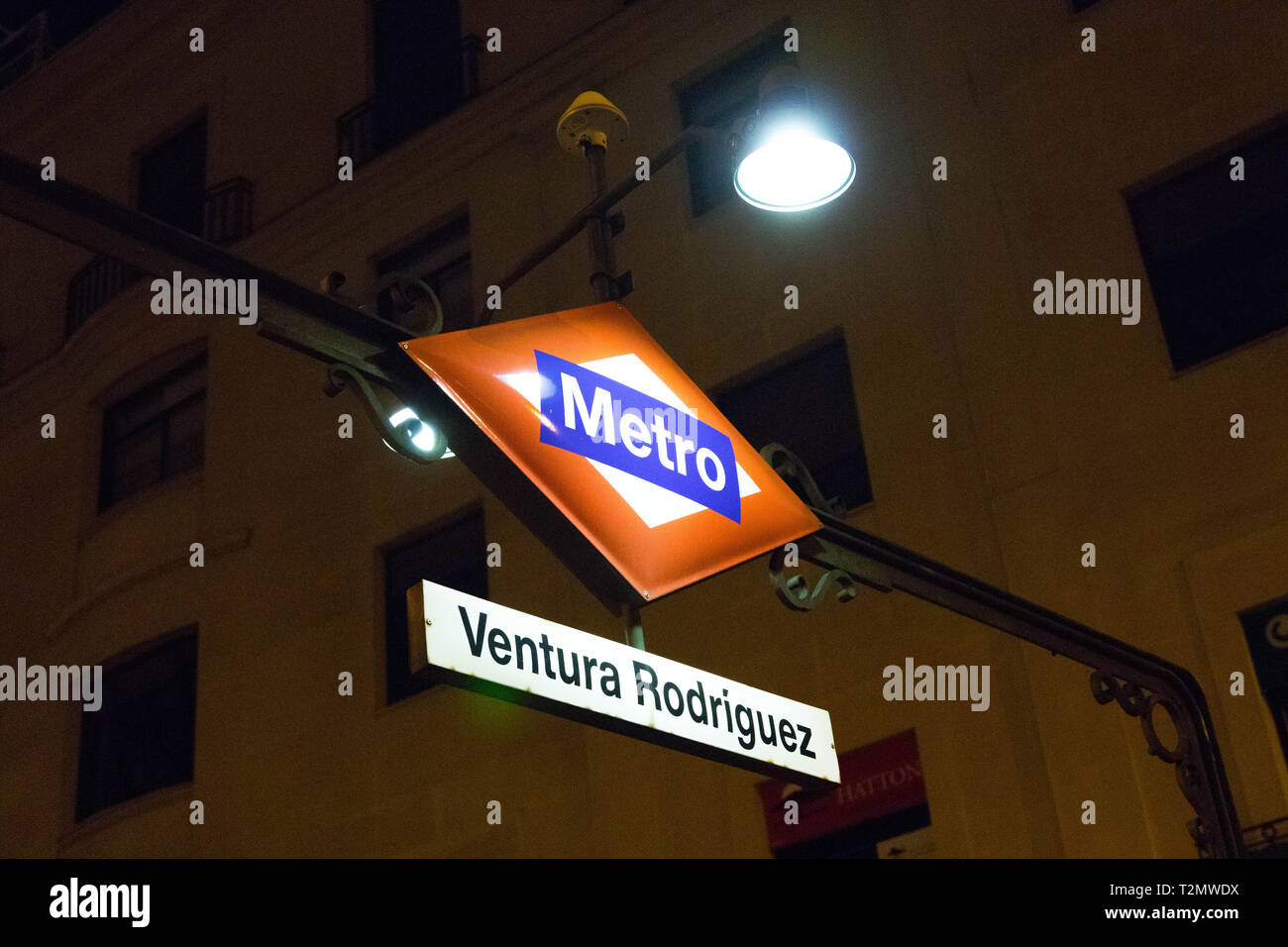 The Metro Station Sign Gran Via In Madrid High Resolution Stock ...