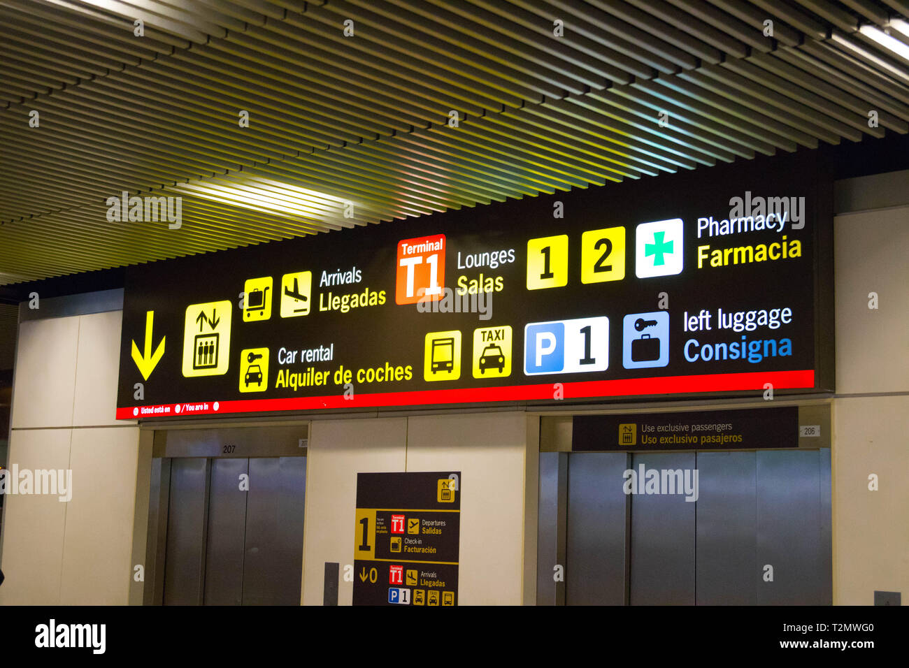 Spain billboard airport hi-res stock photography and images - Alamy