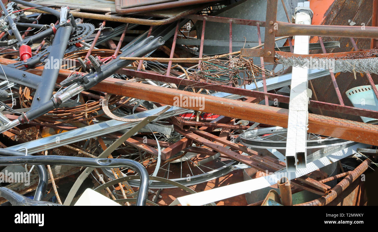 collection center and ferrous material to recycle Stock Photo - Alamy