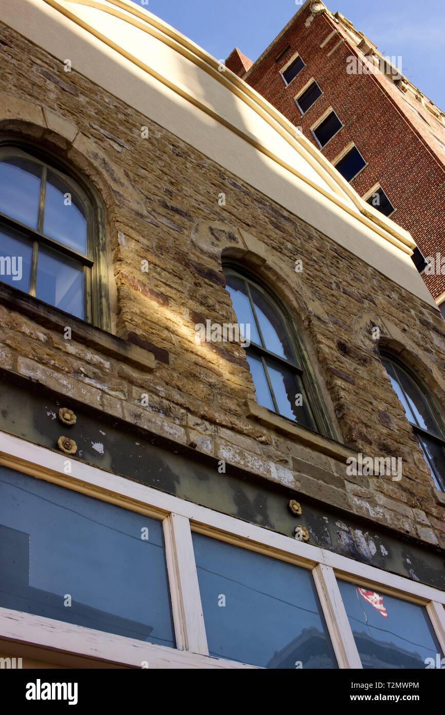 Architectural detail and reflections on buildings in downtown Fort ...