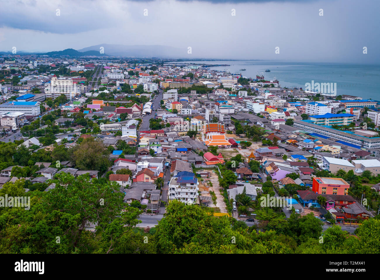 View over Songkhla city from above, Thailand Stock Photo - Alamy