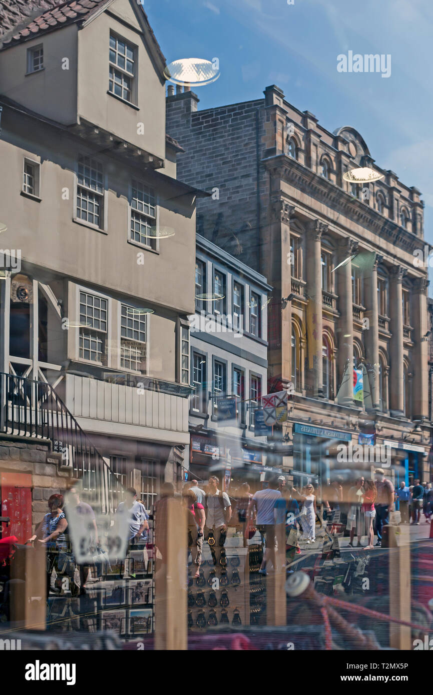 Reflections in an Edinburgh shop window Stock Photo - Alamy