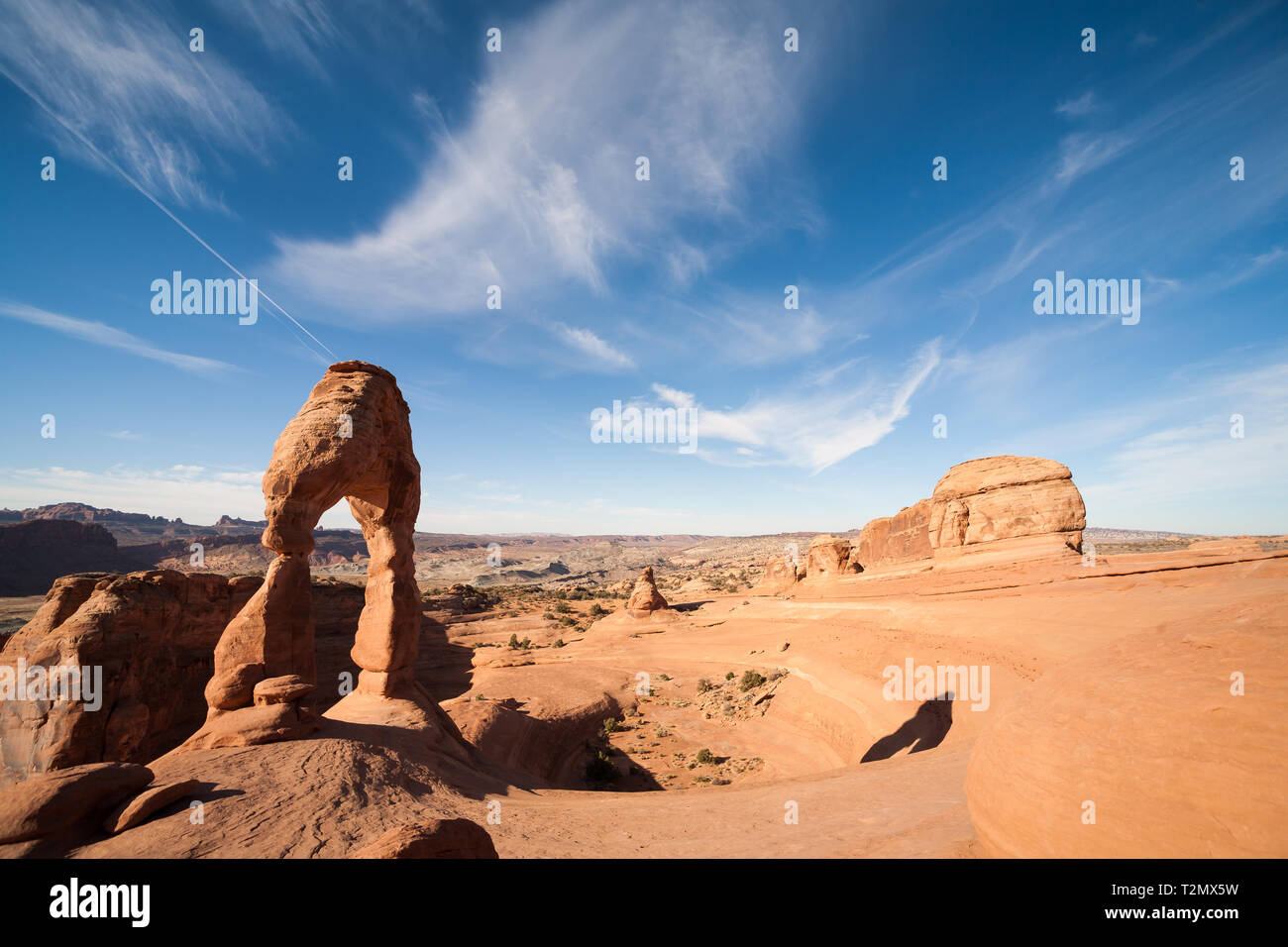 Amazing arches rock formation of the Delicate Arch formed by Colorado ...