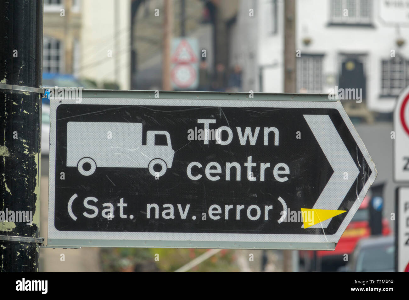 Sat Nav Error road sign Stock Photo - Alamy