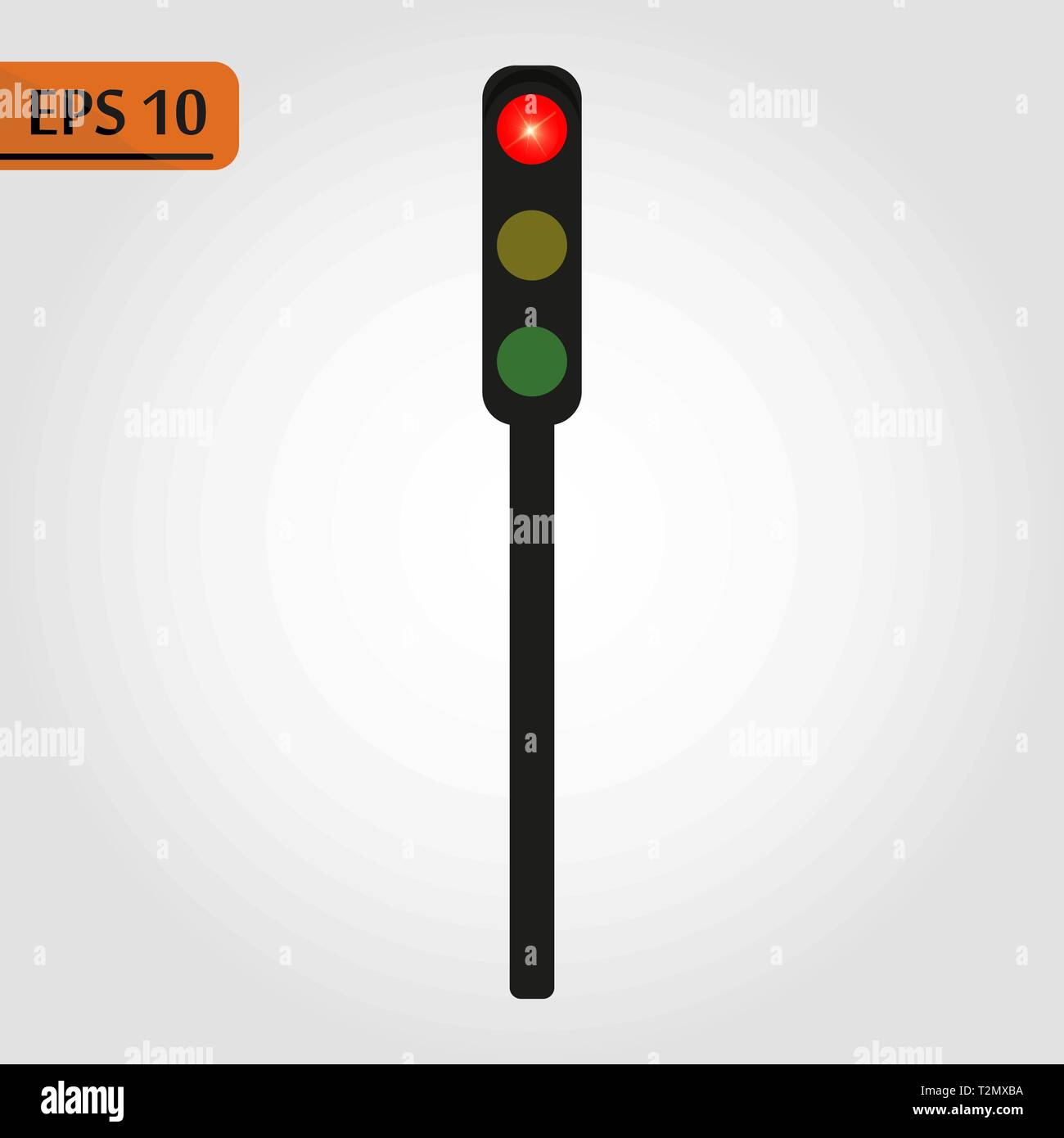 Icons depicting typical horizontal traffic signals with red light above ...