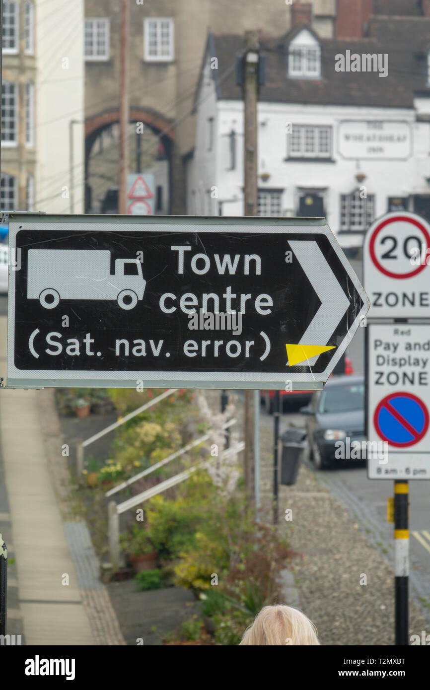 Sat Nav Error road sign Stock Photo - Alamy