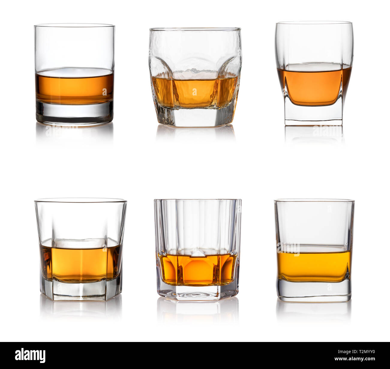 iGlass of whisky isolated white background Stock Photo - Alamy