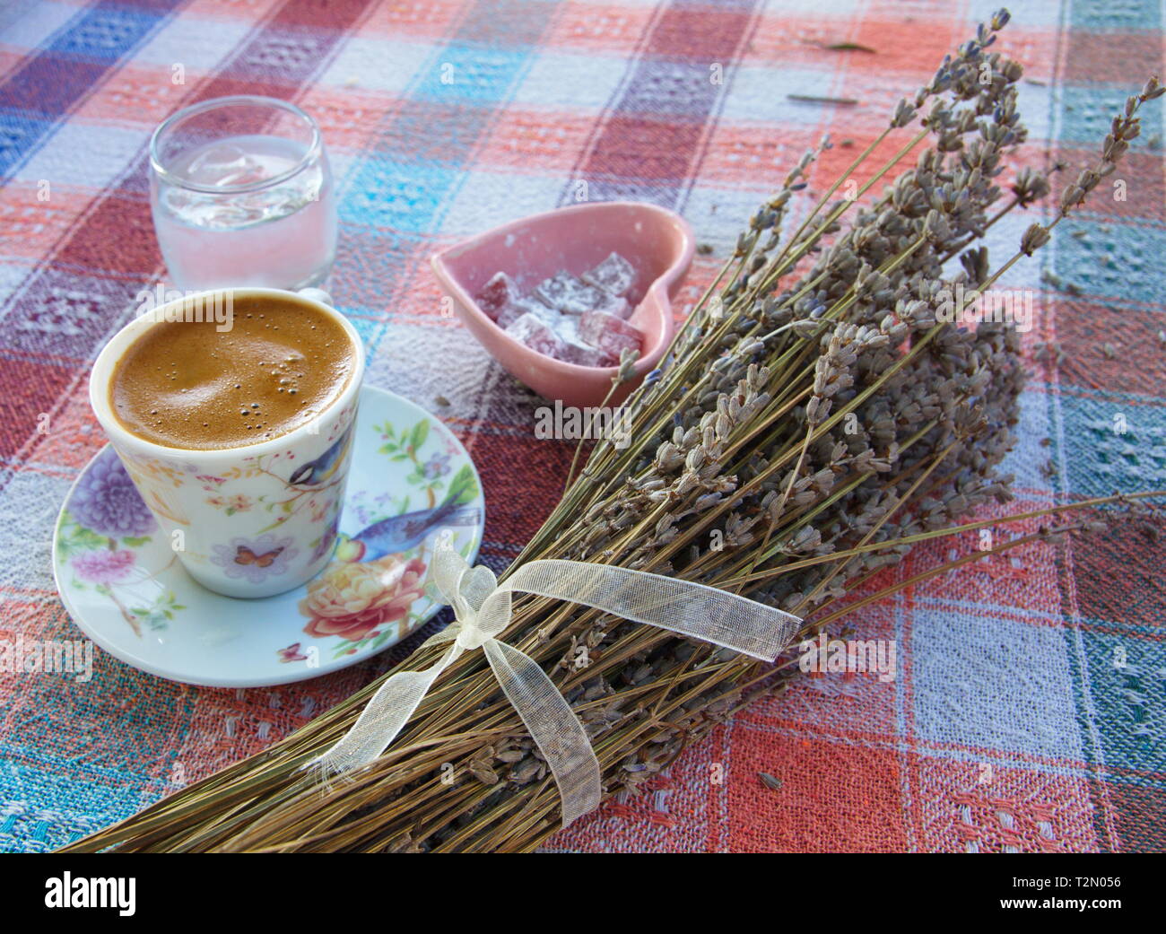 turkish coffee made of lavender flowers. lavender flavored flavor ...