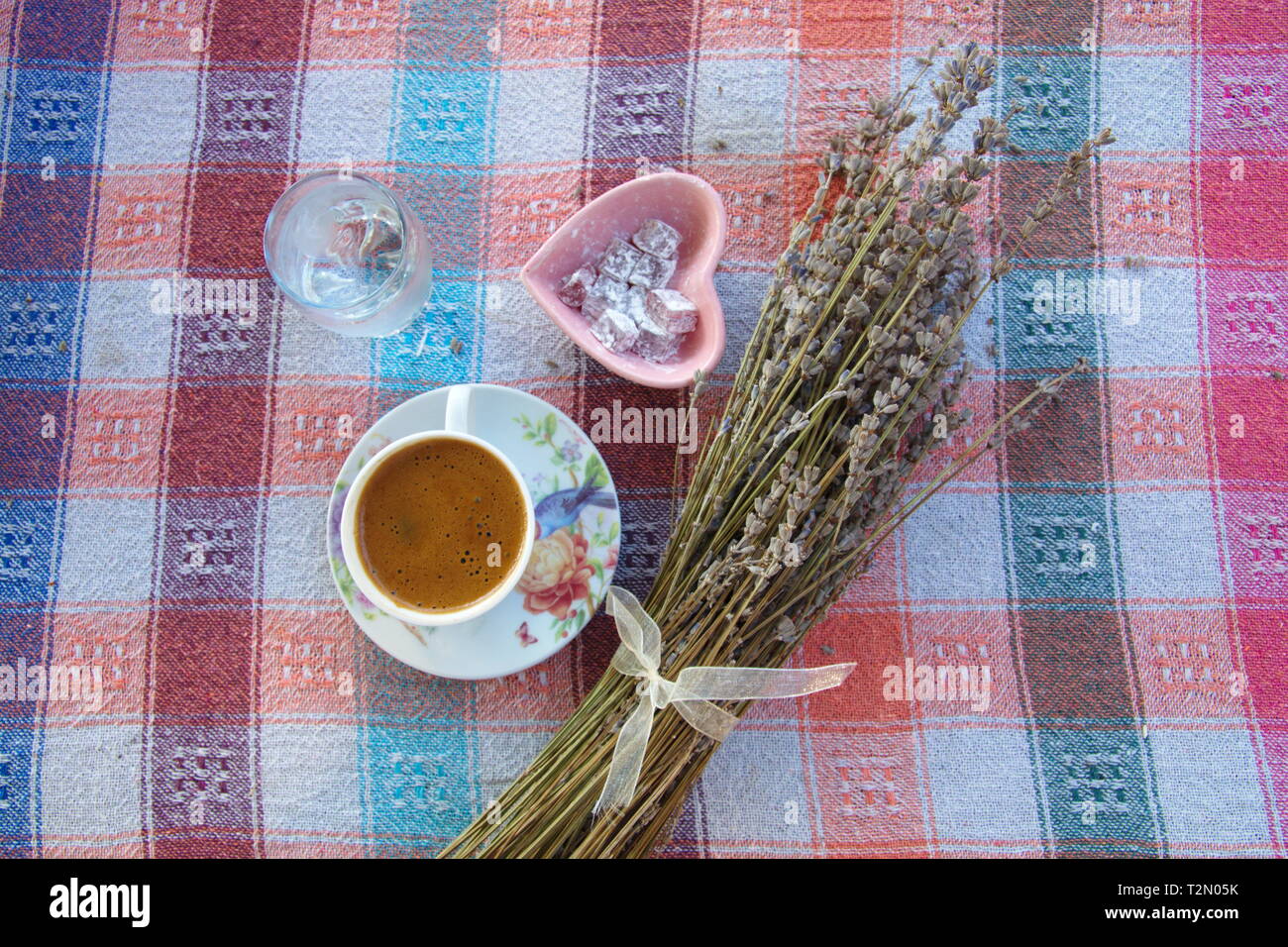 turkish coffee made of lavender flowers. lavender flavored flavor ...