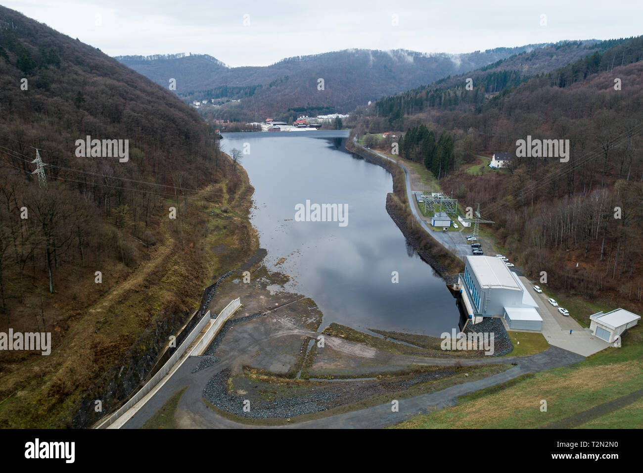 Hydropower aerial mountains hi-res stock photography and images - Alamy
