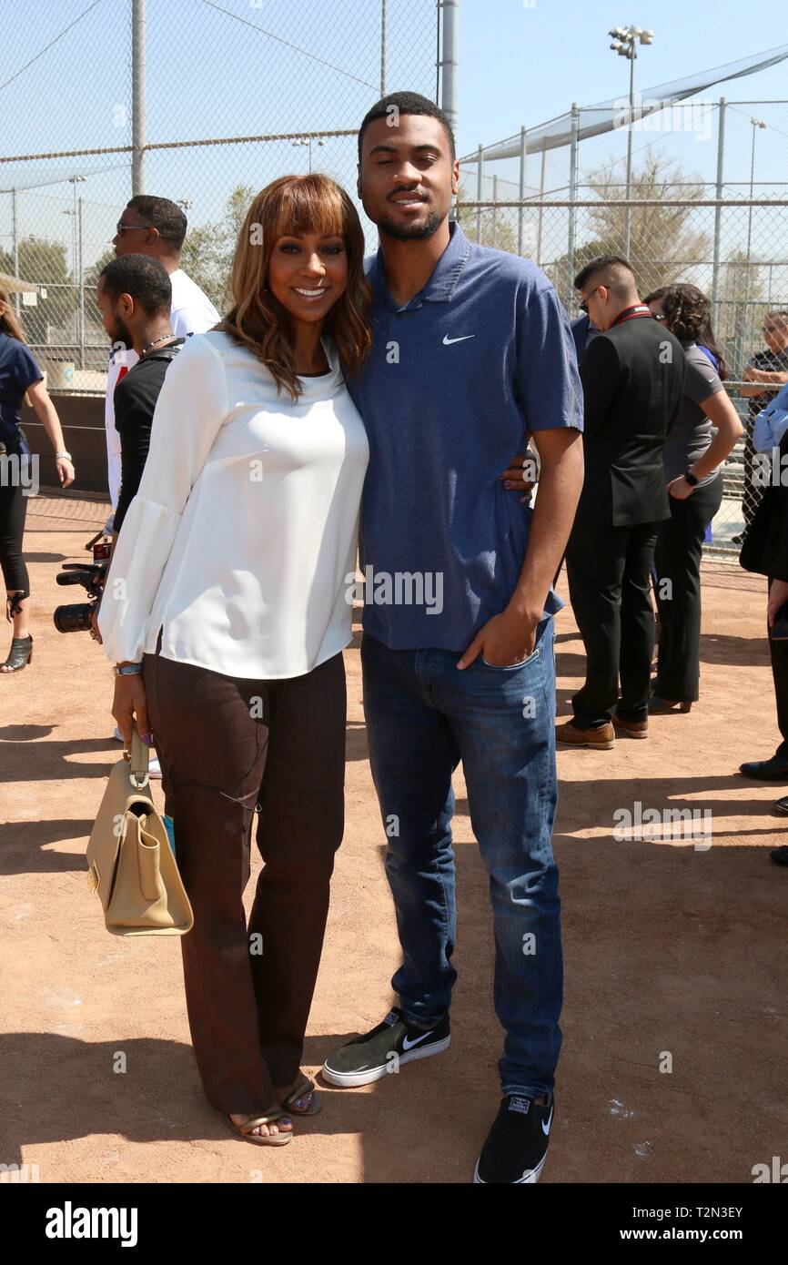 Holly Robinson Peete, RJ Peete in attendance for Dodgers Dreamfield 51 ...