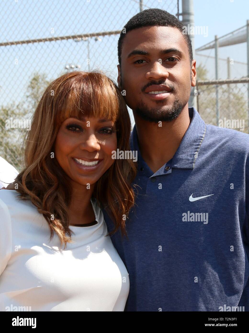 Holly Robinson Peete, RJ Peete in attendance for Dodgers Dreamfield 51 ...