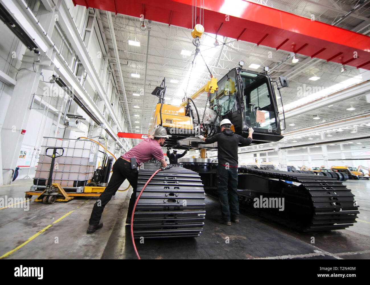 Georgia, USA. 29th Mar, 2019. Employees work at the plant of SANY ...