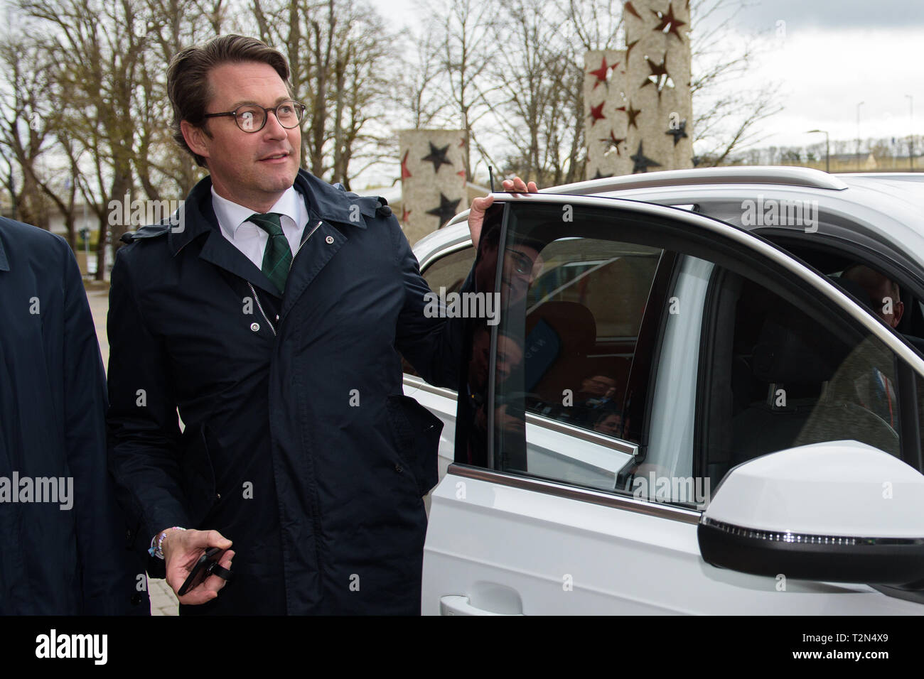 03 April 2019, Luxembourg, Schengen: Federal Transport Minister Andreas ...