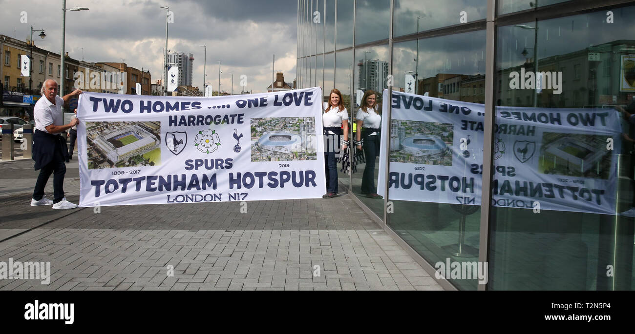 Tottenham Hots Spurs, North London, UK 3 April 2019 - Spurs fans arrive ...