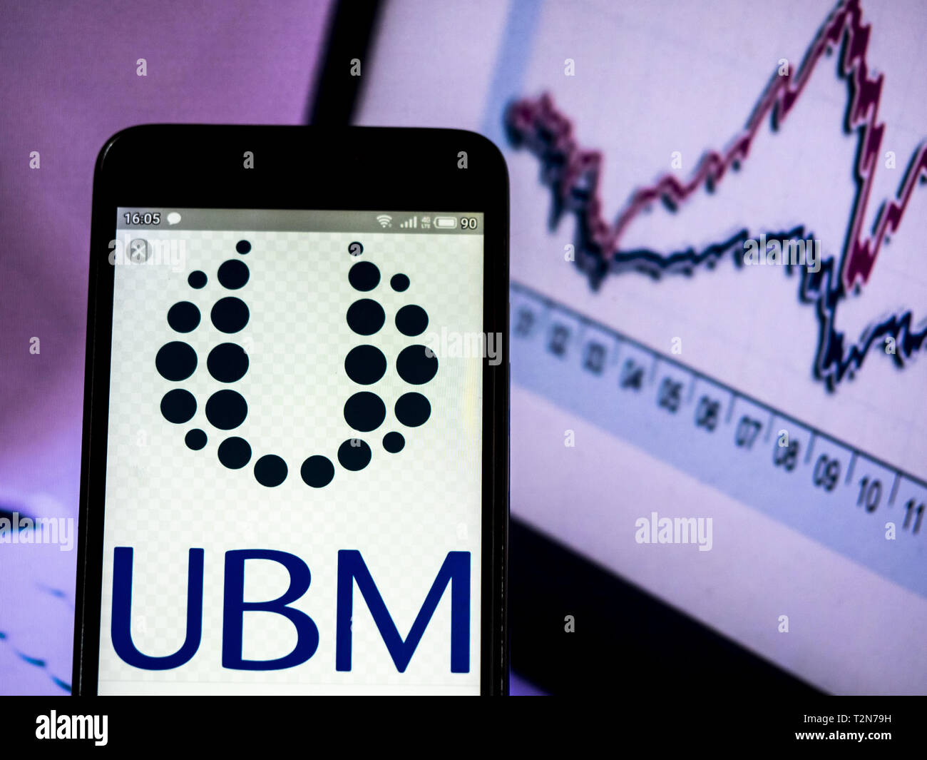 Ukraine. 3rd Apr, 2019. In this photo illustration a UBM plc logo seen ...