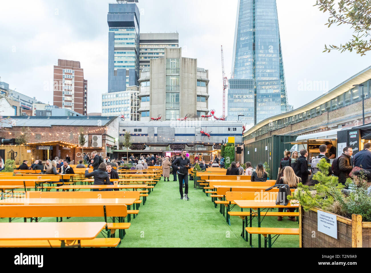 London, United Kingdom - April 03, 2019: Vinegar Yard, a trendy new ...