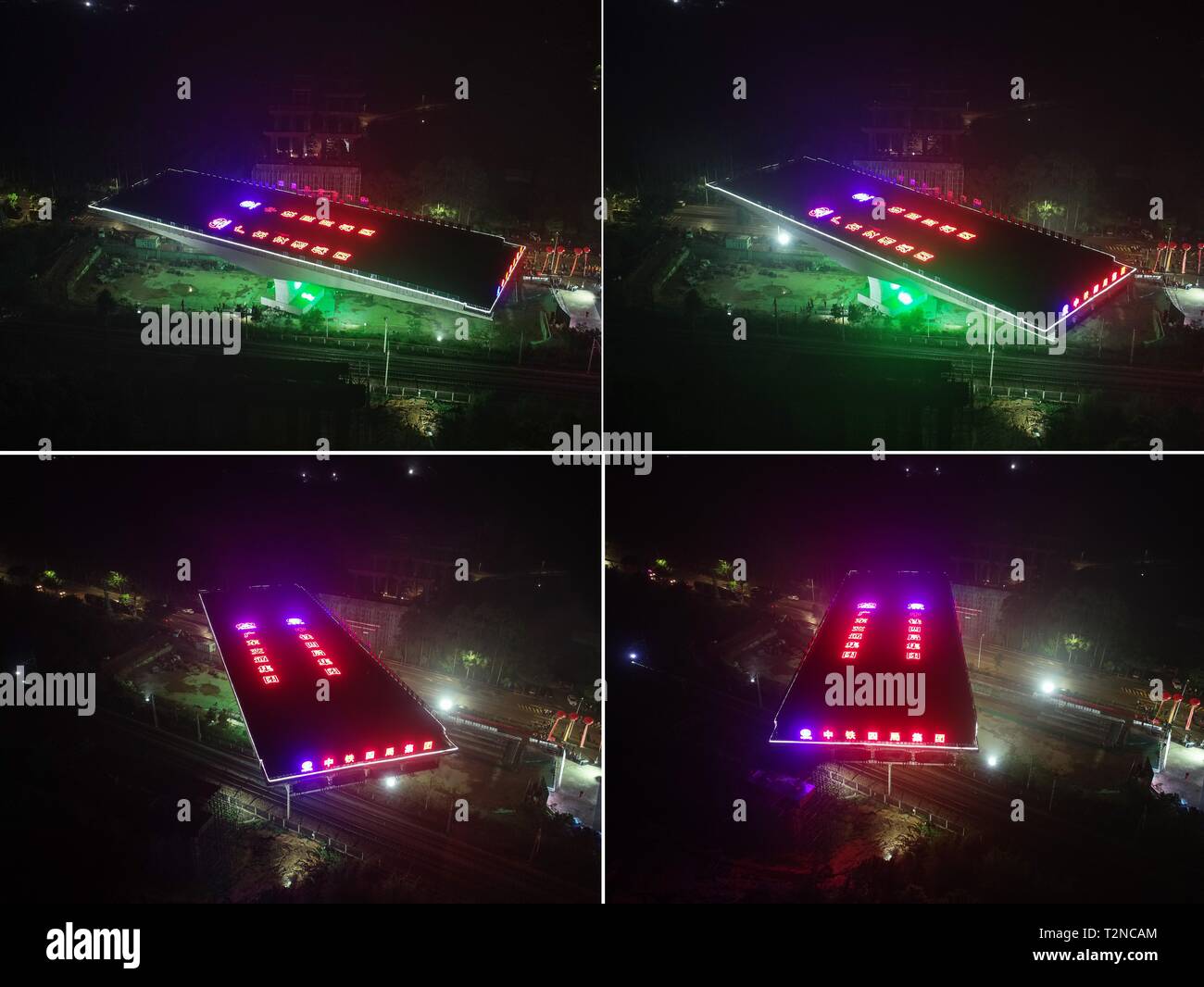 Beijing, China. 2nd Apr, 2019. Aerial combination photo taken on April ...