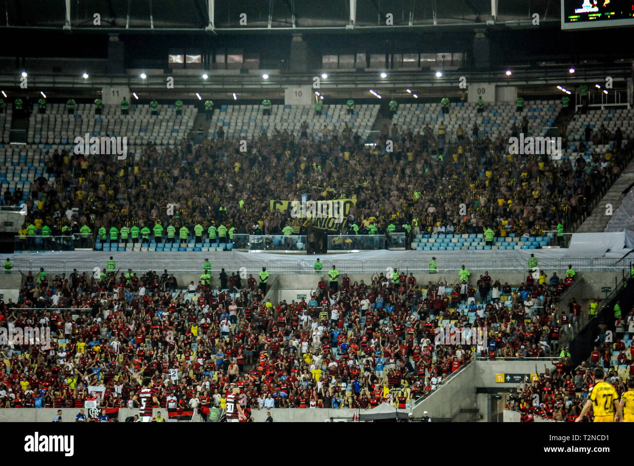 Rio De Janeiro, Brazil. 03rd Apr, 2019. During Flamengo (BRA) x Peñarol ...