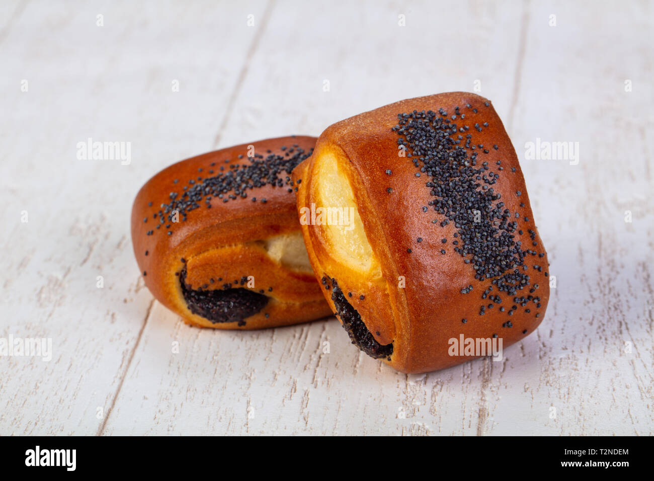 Sweet tastu bun with jam Stock Photo - Alamy